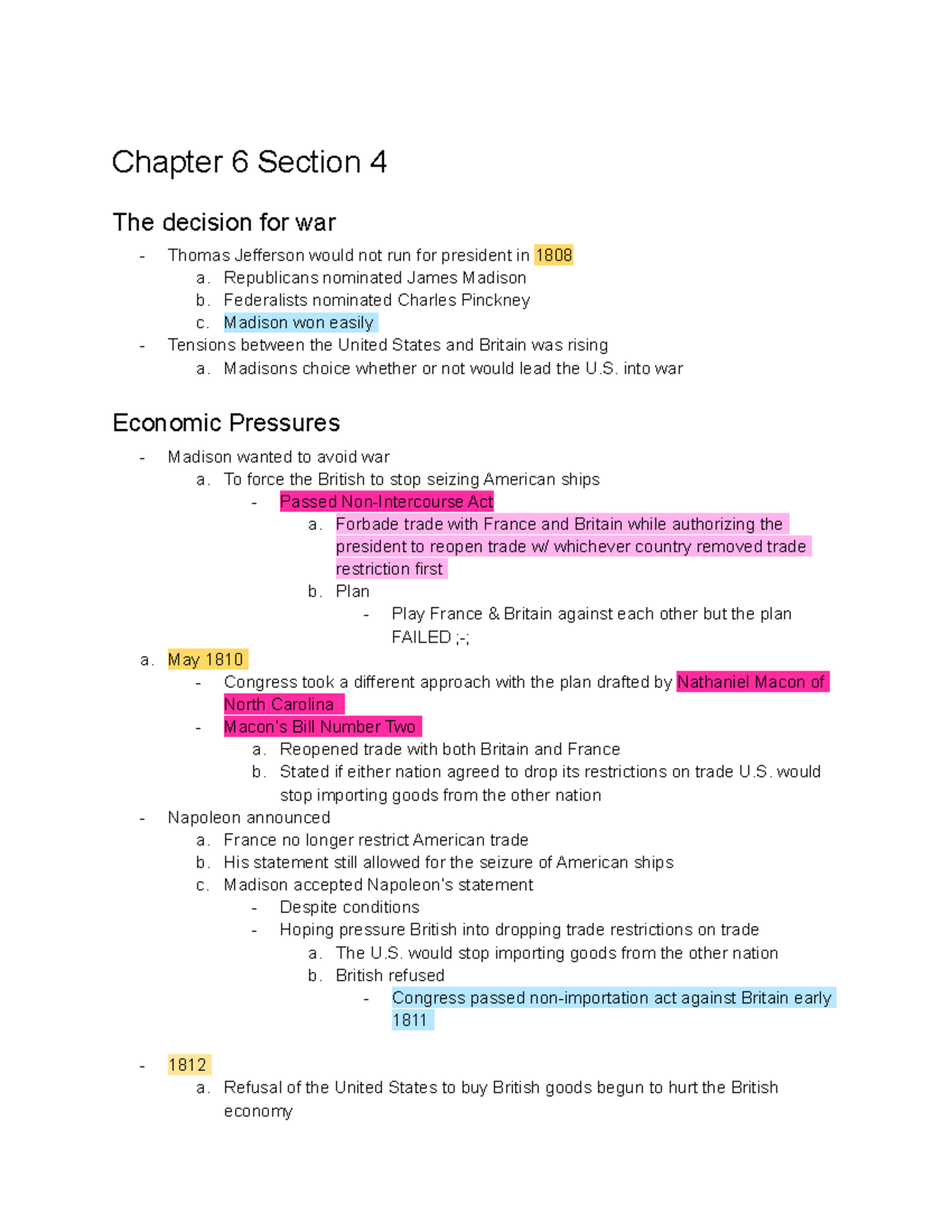 Chapter 6 Section 4 - History Summary - Chapter 6 Section 4 The ...