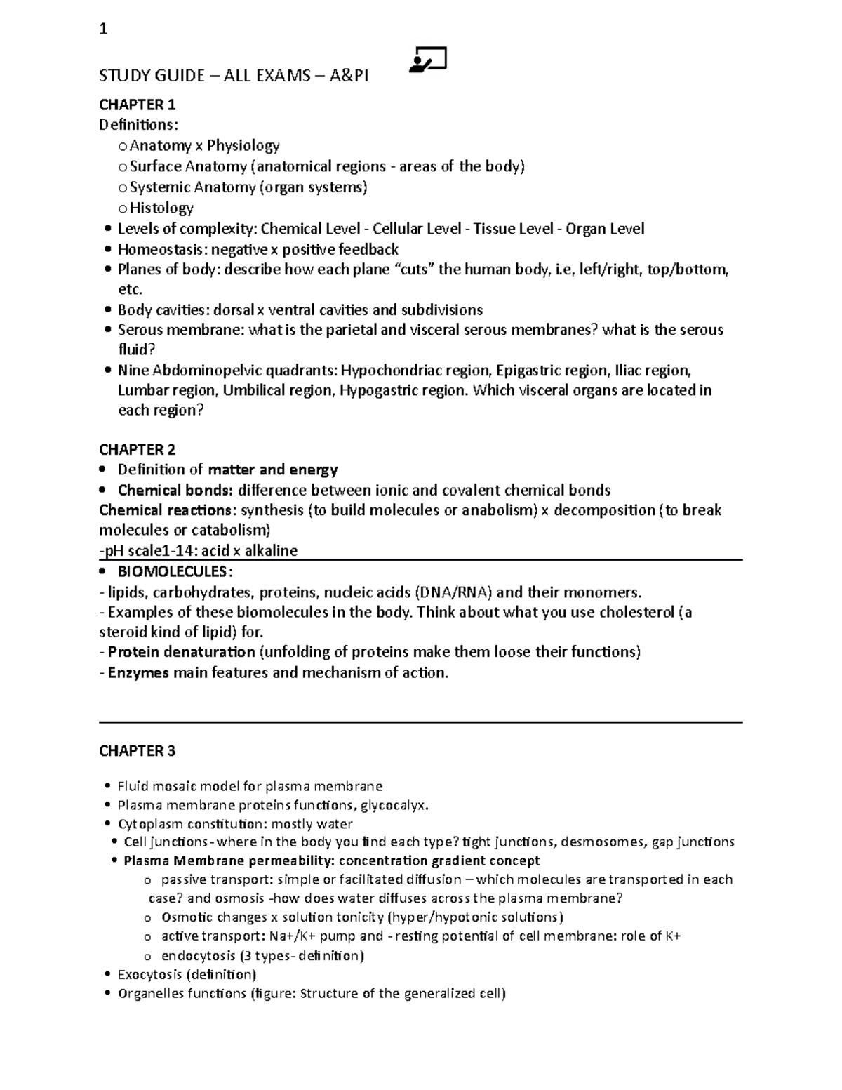 API Study Guide - STUDY GUIDE – ALL EXAMS – A&PI CHAPTER 1 Definitions ...