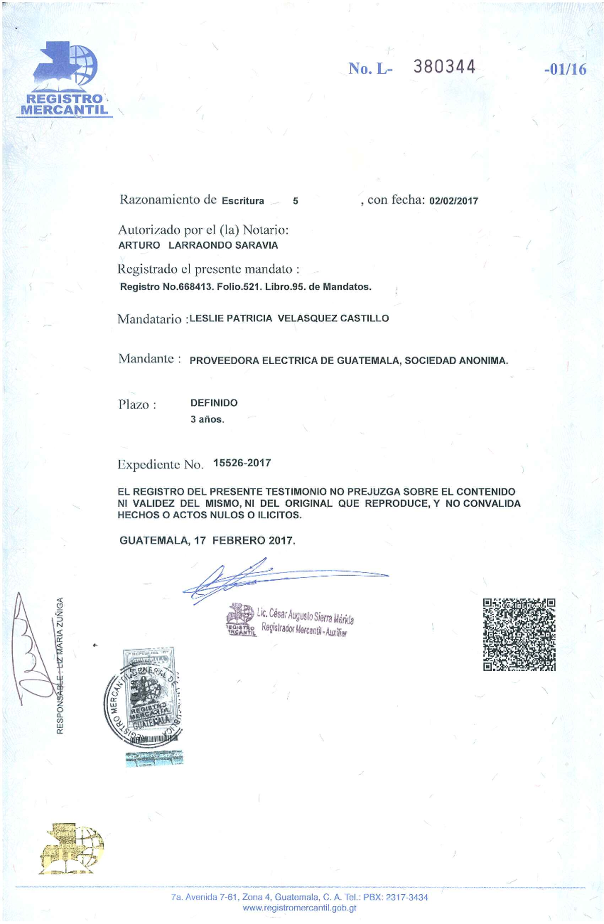 Mandato general con representación - Derecho Notarial II - UMG - Studocu