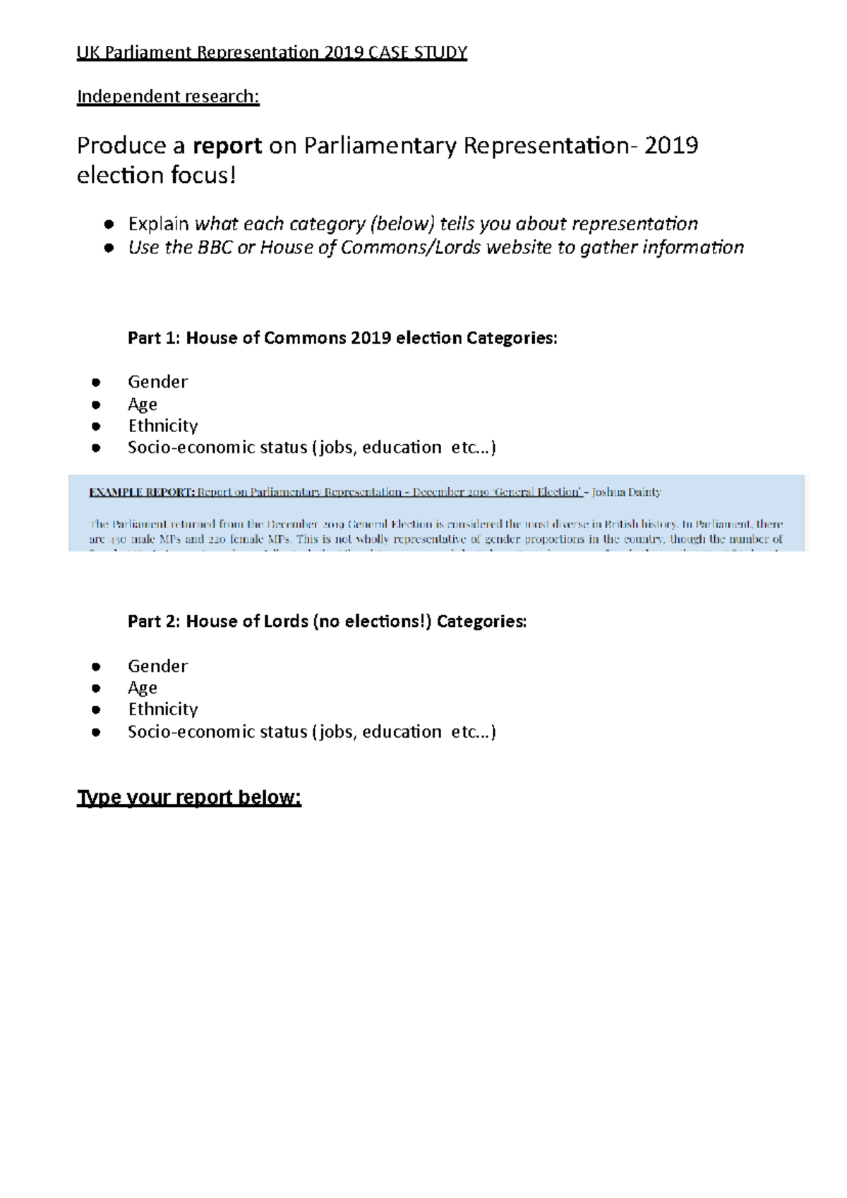 UK Parliament Representation 2019 CASE Study - Google Docs - UK ...