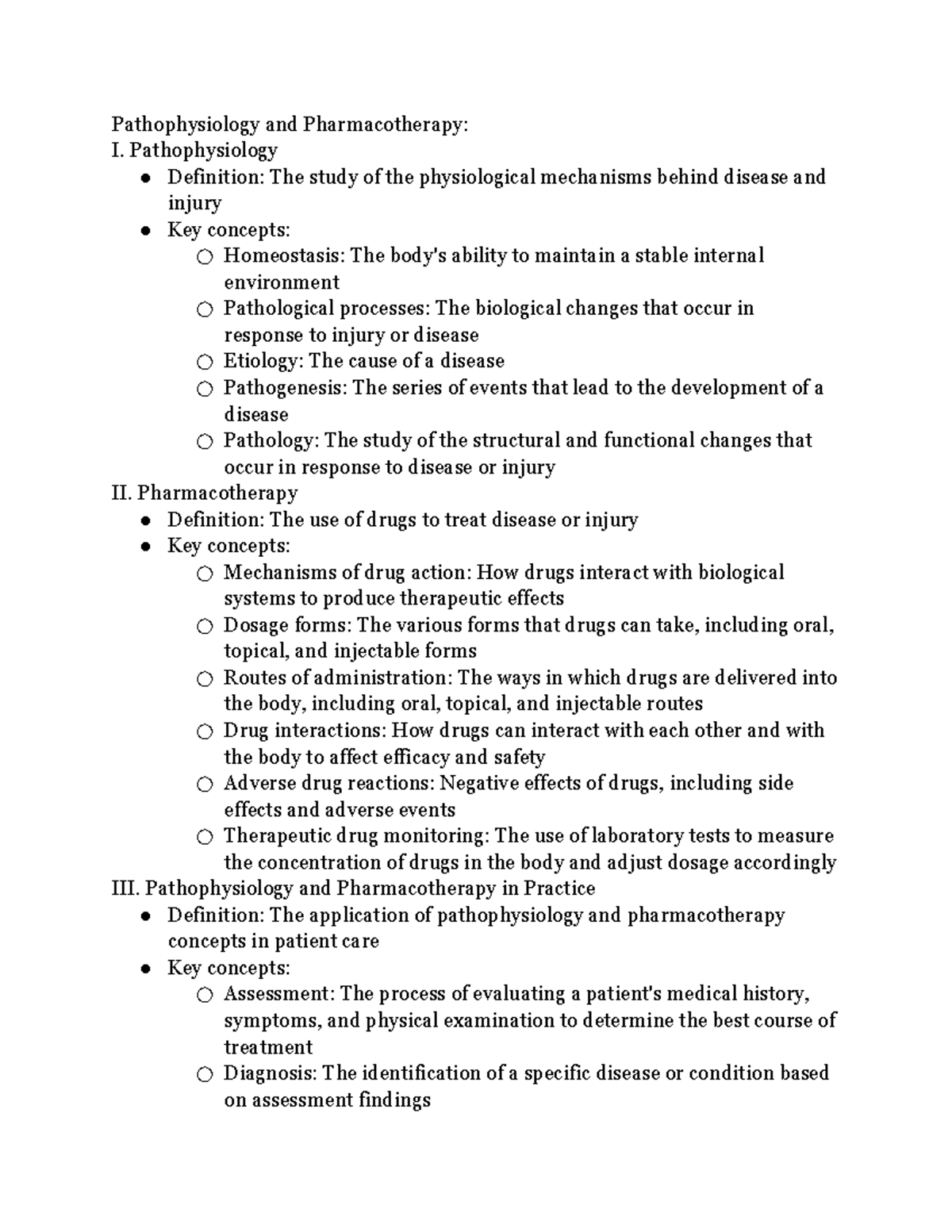 Pathophysiology And Pharmacotherapy - Pathophysiology Definition: The ...
