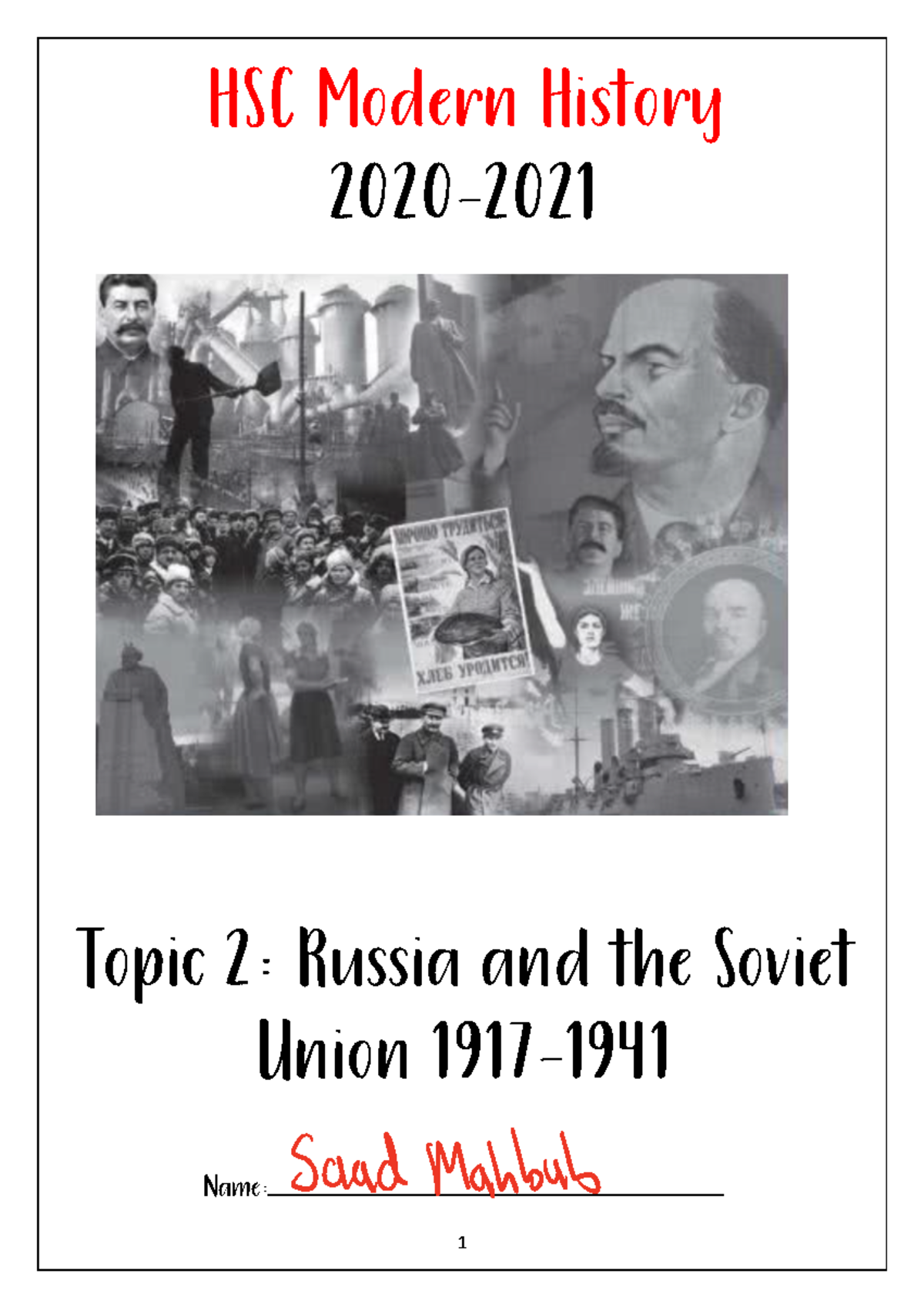 Modern Topic 2 Student Booklet - HSC Modern History 2020- Topic 2 ...