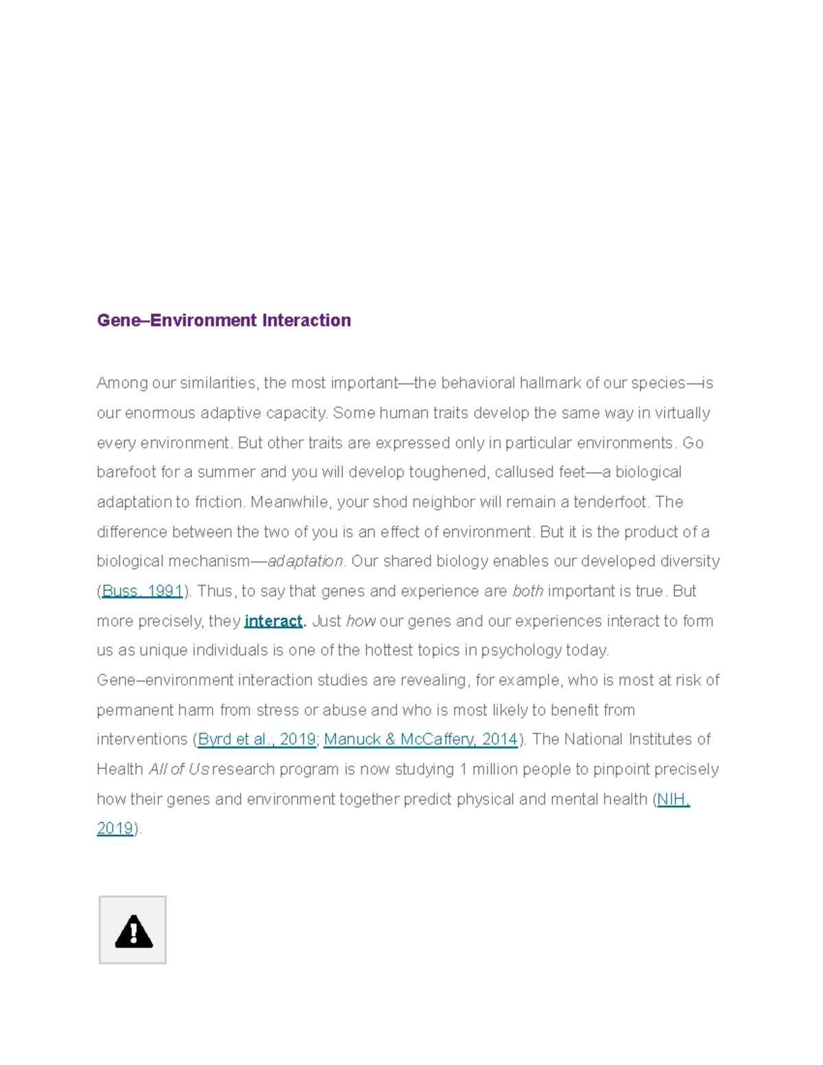 Gene–Environment Interaction - Gene–Environment Interaction Among our ...