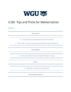 C165 Tips and Tricks for Memorization - It doesn’t want to change from ...
