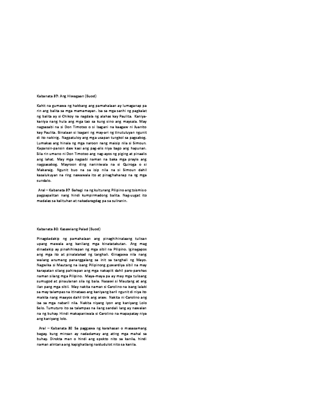 El Filibusterismo - Jsowknene - Kabanata 37: Ang Hiwagaan (Buod) Kahit ...