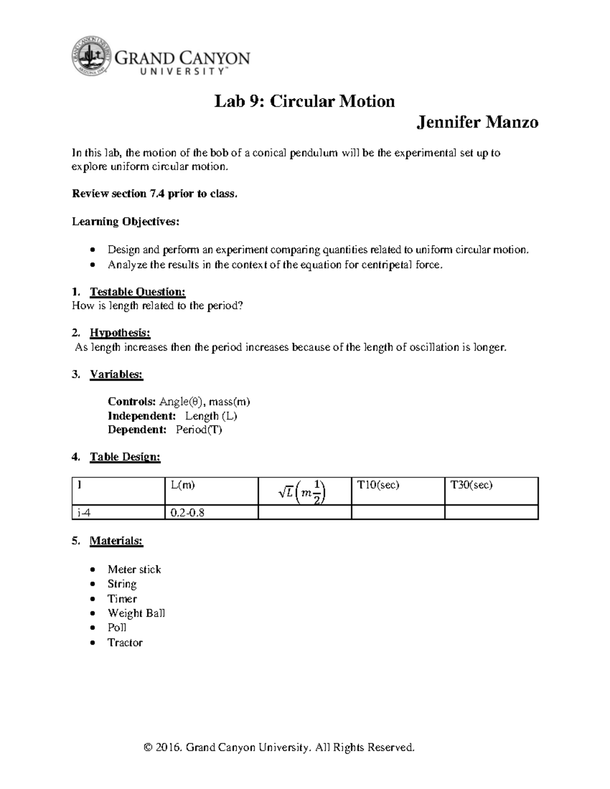 PHY-111L-RS-Lab9 Circular Motion - Lab 9: Circular Motion Jennifer ...