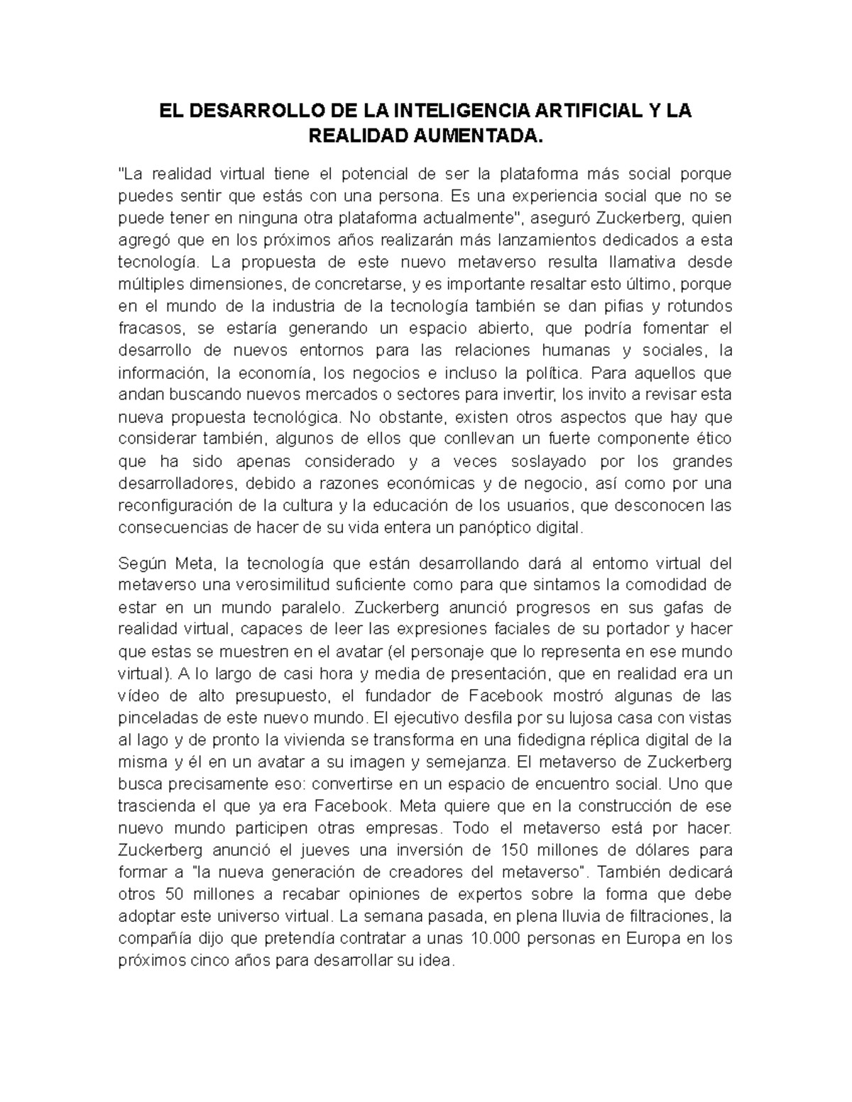 Ensayo-informatica - INFORMATICA - EL DESARROLLO DE LA INTELIGENCIA ...