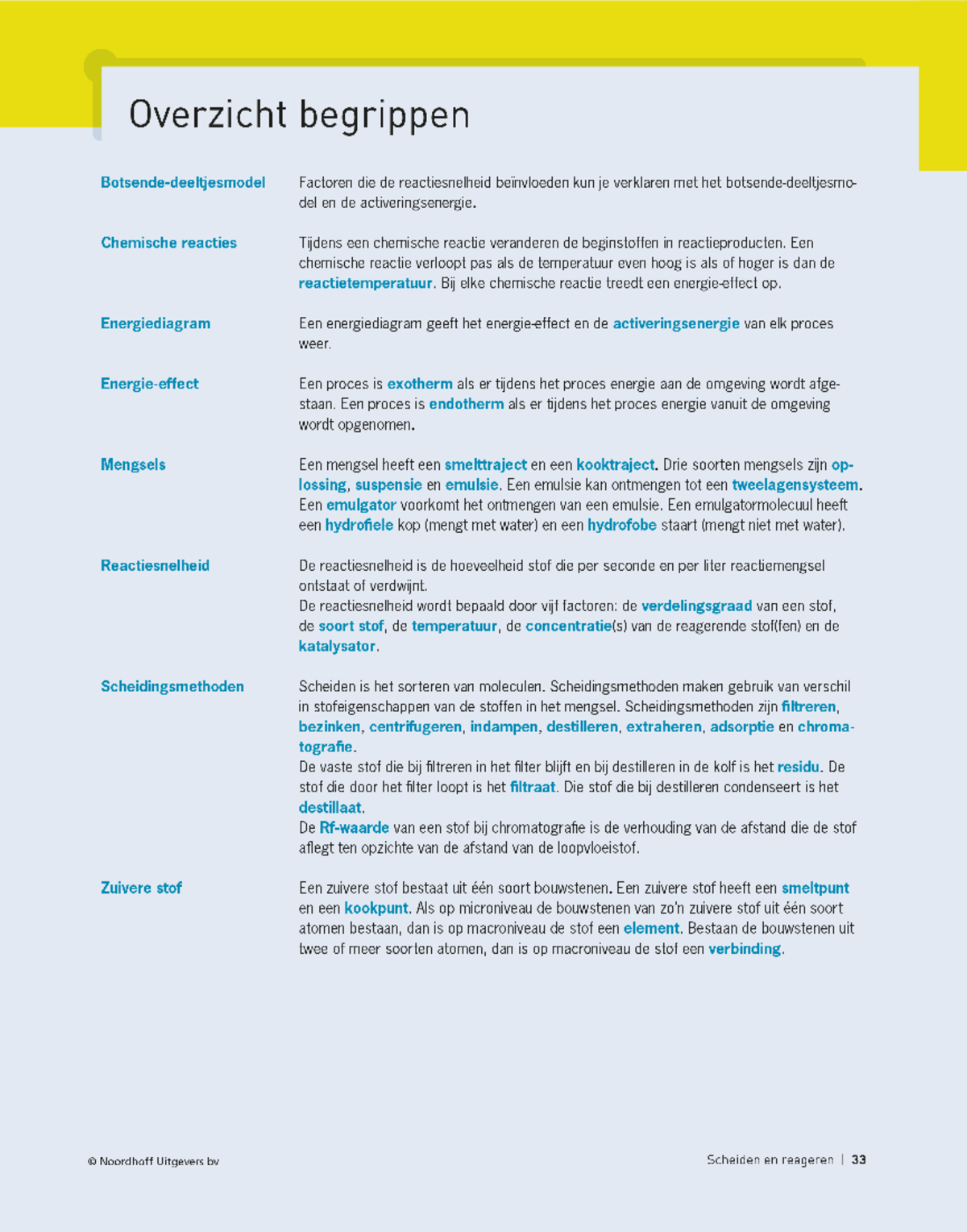 Overzicht Begrippen Vwo H1 - Scheikunde - Studeersnel