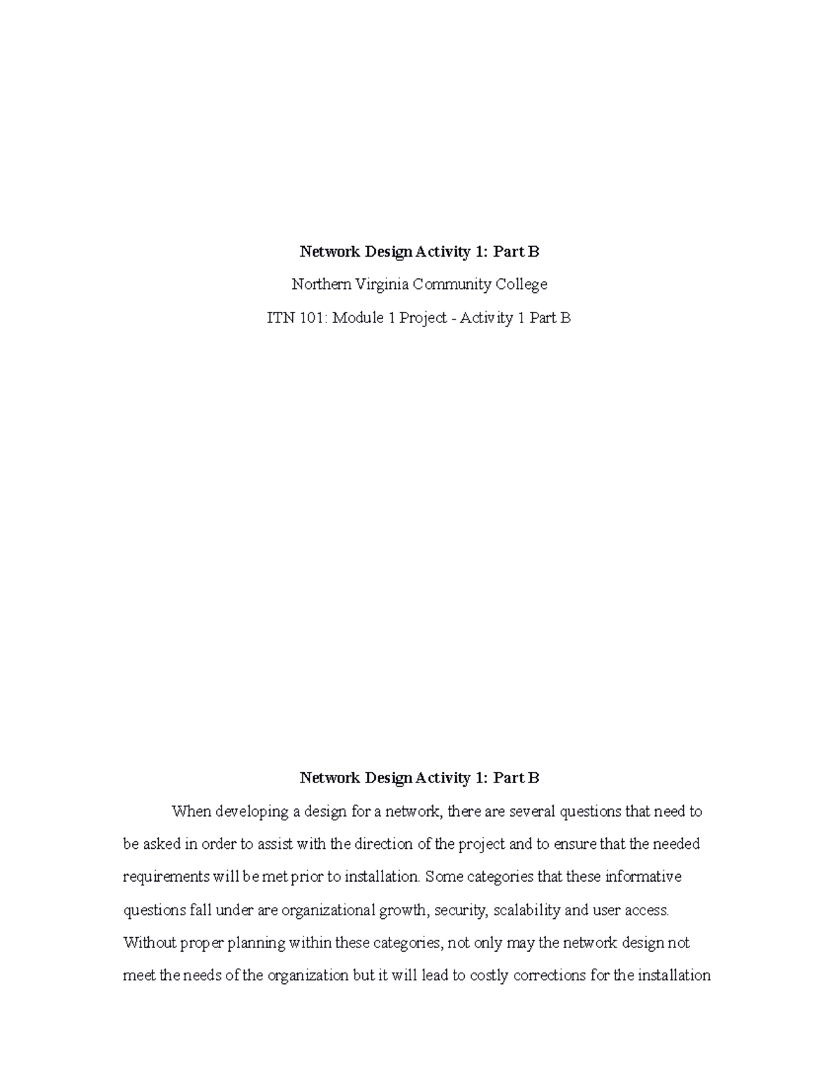 Module 1 Part B Network Design Activity 1 Write Up - Network Design ...