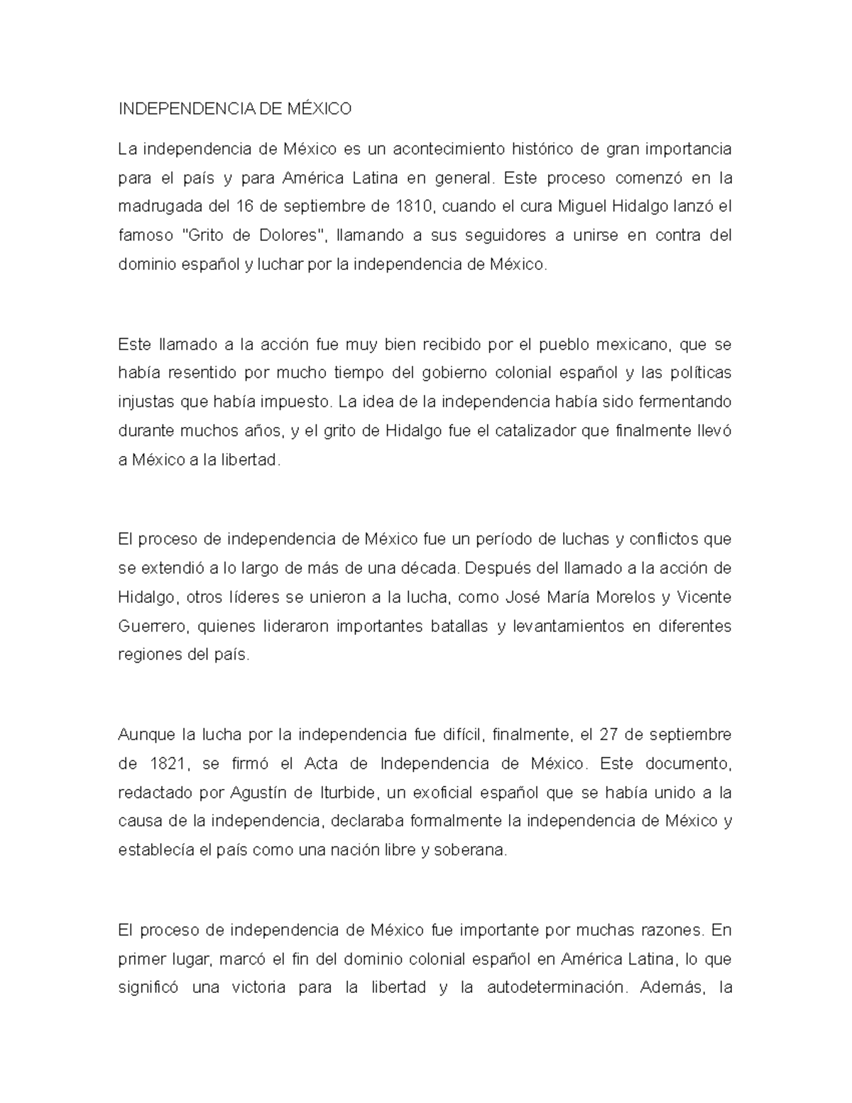 Independencia DE México - INDEPENDENCIA DE MÉXICO La independencia de ...