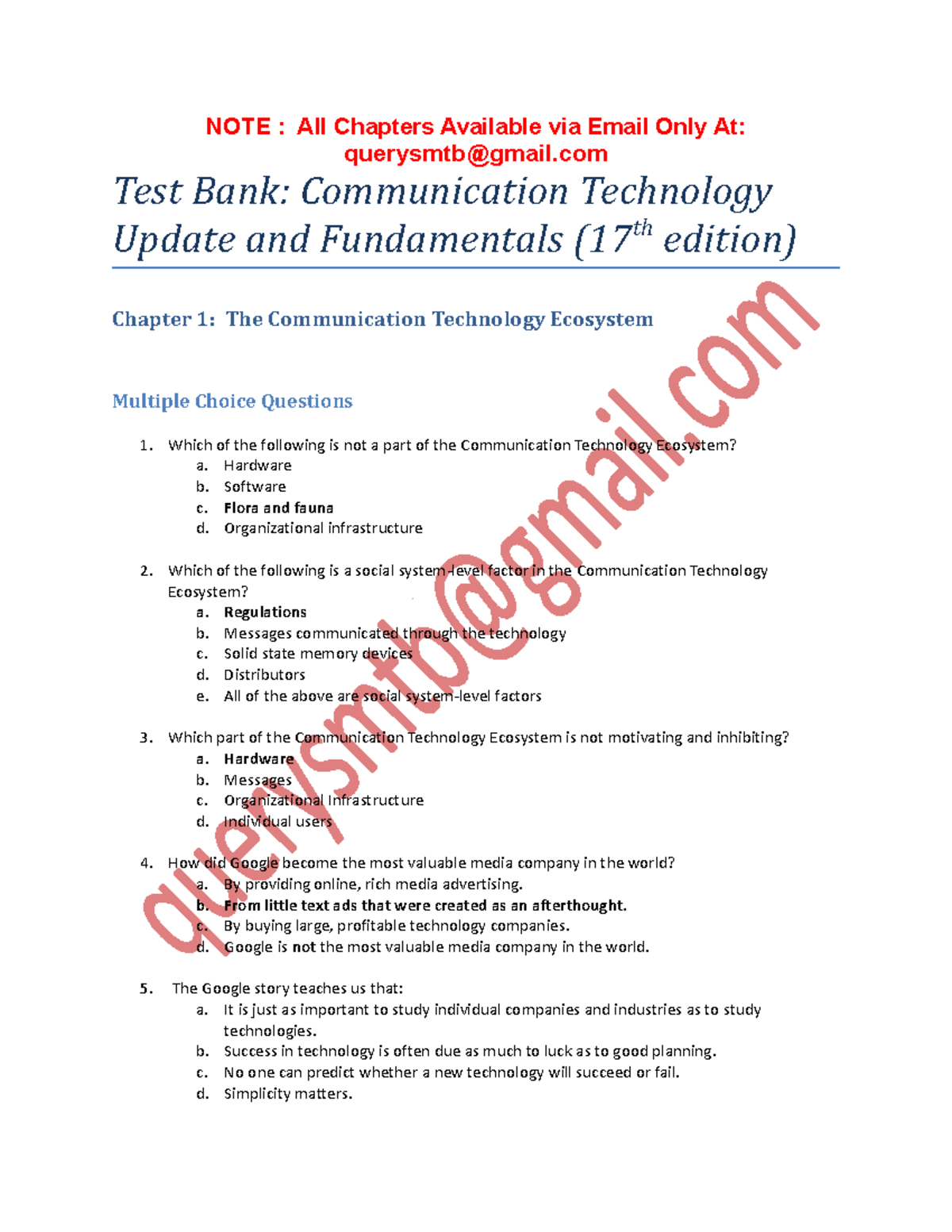Solutions and Test Bank For Communication Technology Update and ...
