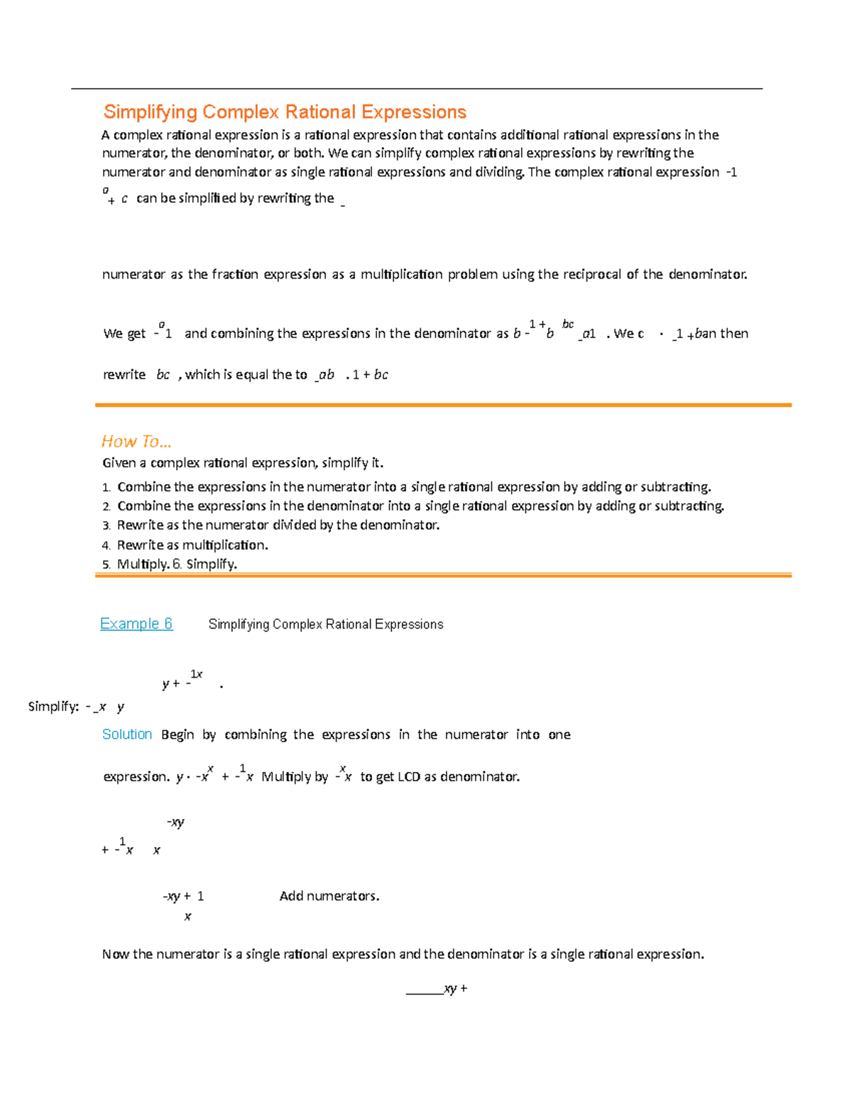 Simplifying complex rational expressions - We can simplify complex ...