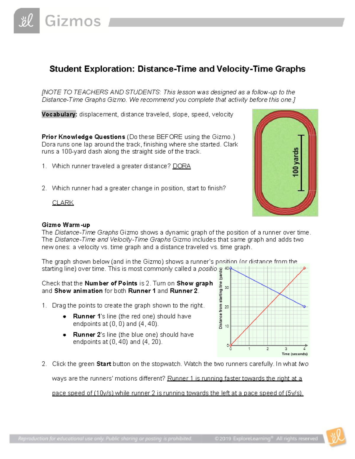 Distance Time Velocity SE.docx - Student Exploration: Distance-Time and ...
