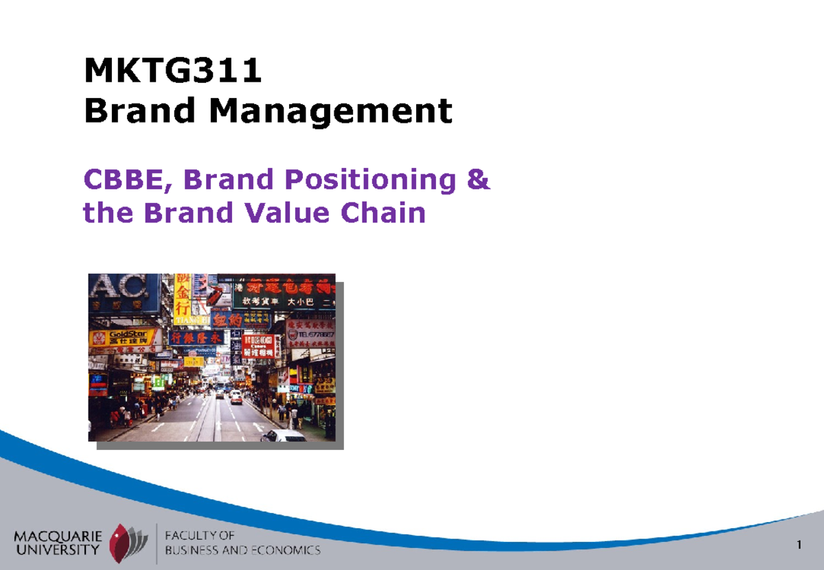 Mktg 311 Week 3 Lecture Slides Cbbe And Brand Positioning And Value