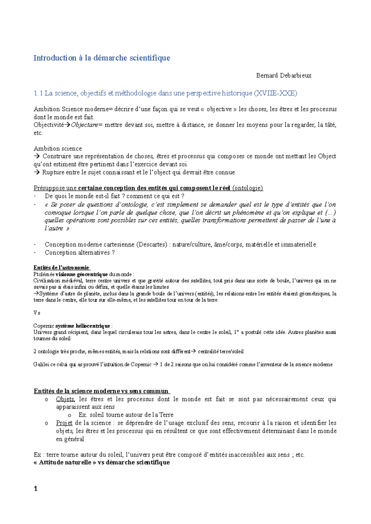 Introduction à la demarche scientifique - Introduction à la démarche ...