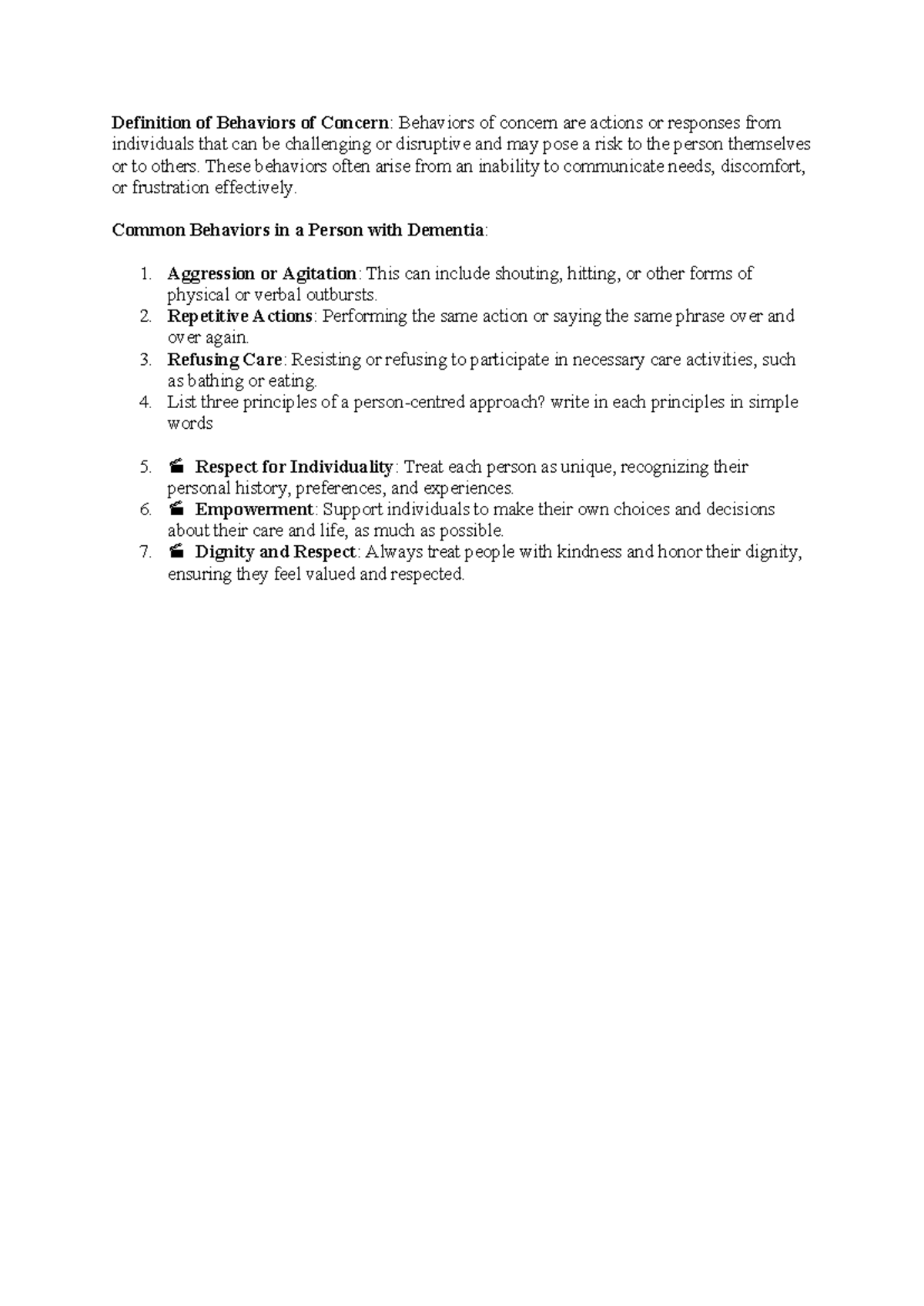 Definition of Behaviors of Concern - These behaviors often arise from ...