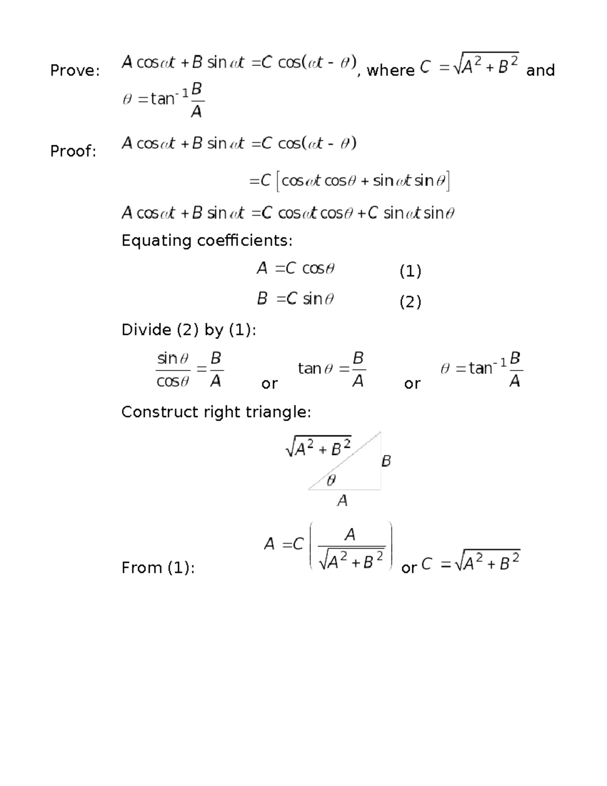 Proof - Bachelor of Science in Electrical Engineering - Prove: , where ...