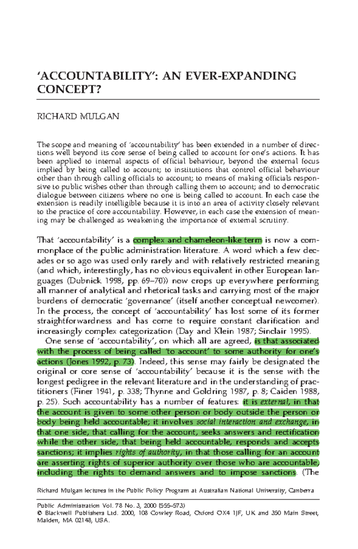 Accountability reading - ‘ACCOUNTABILITY’: AN EVER-EXPANDING CONCEPT ...