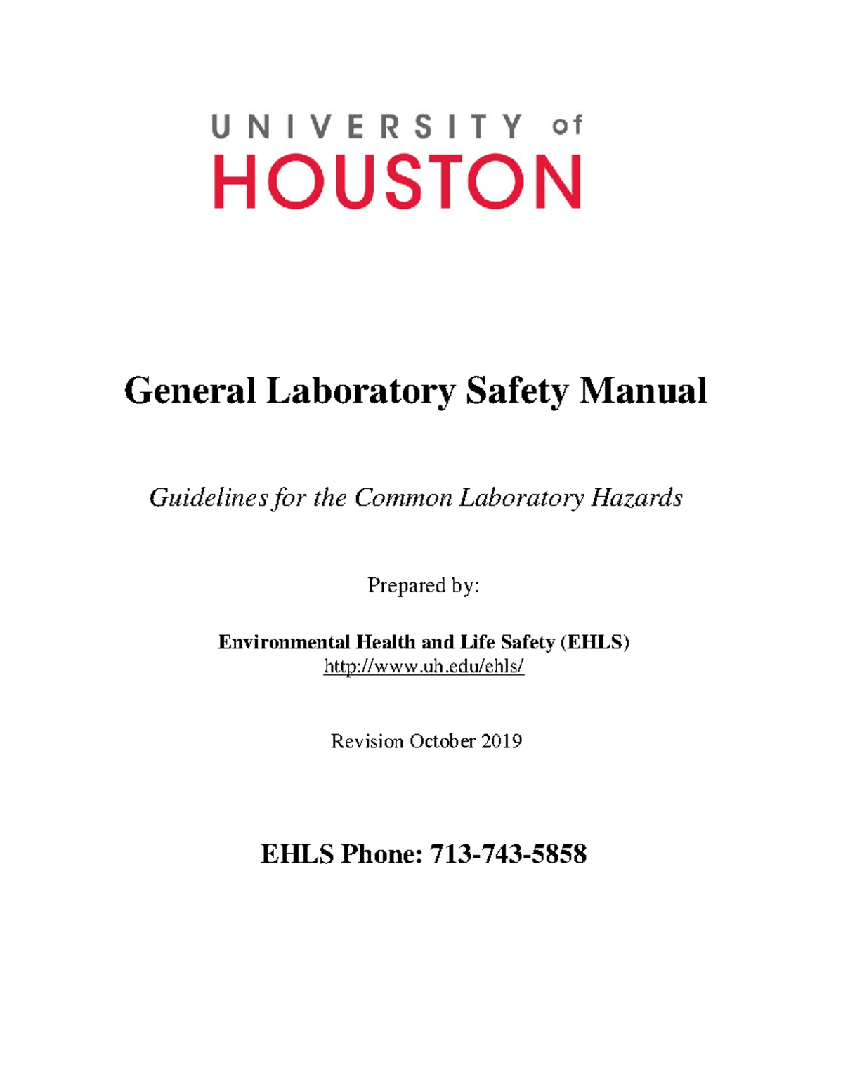 Laboratory-safety-manual - General Laboratory Safety Manual Guidelines ...