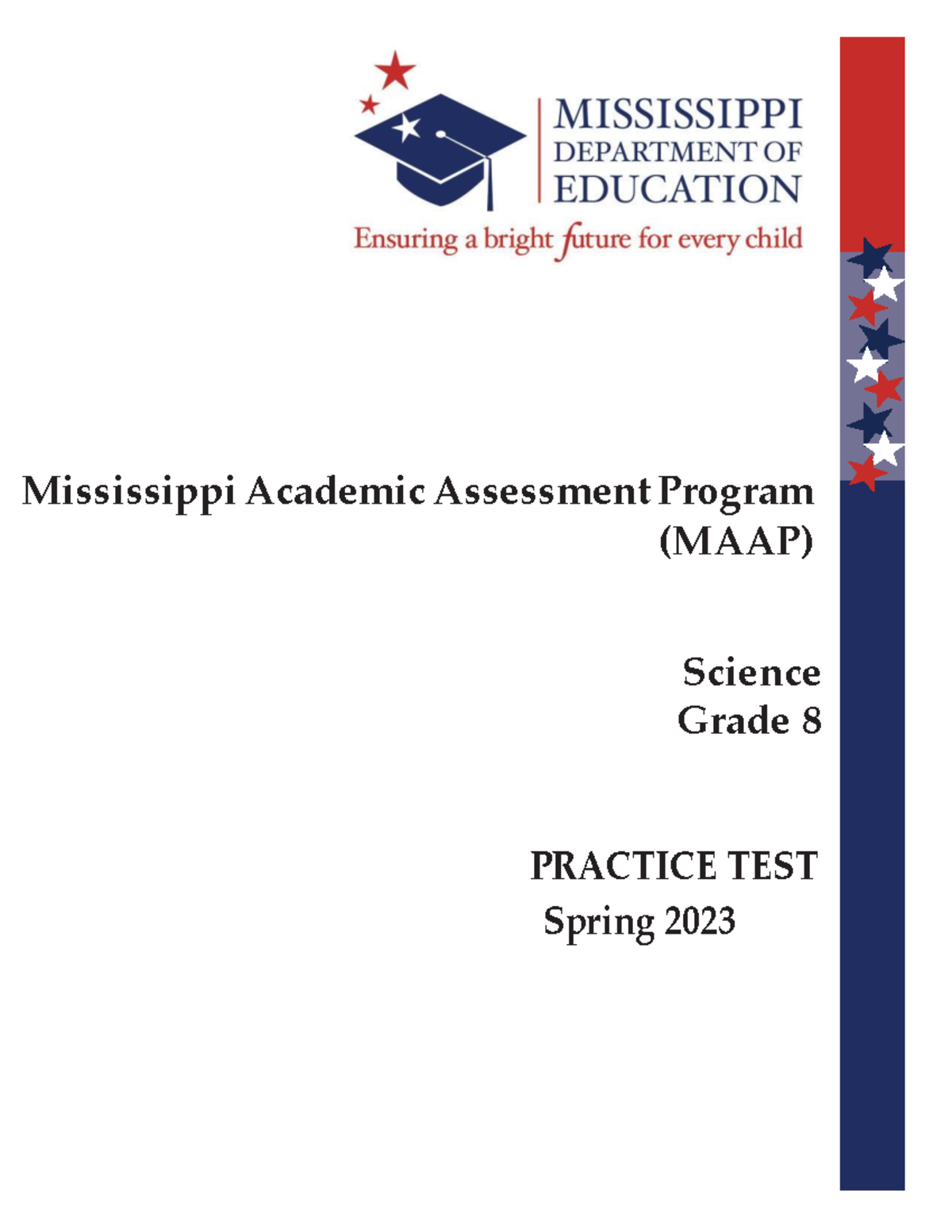 2022-2023 grade 8 sample items with key - Mississippi Academic ...