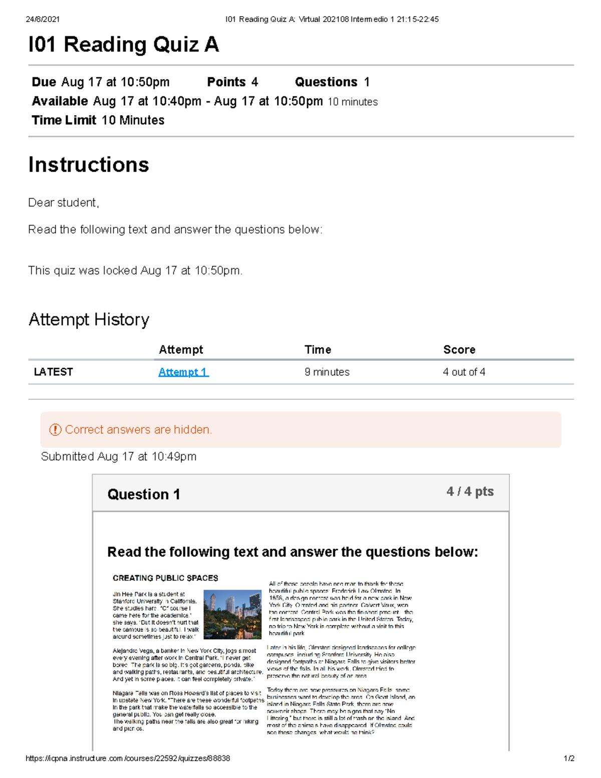 I01 Reading Quiz A Virtual 202108 Intermedio 1 21 15-22 45 - 24/8/2021 ...