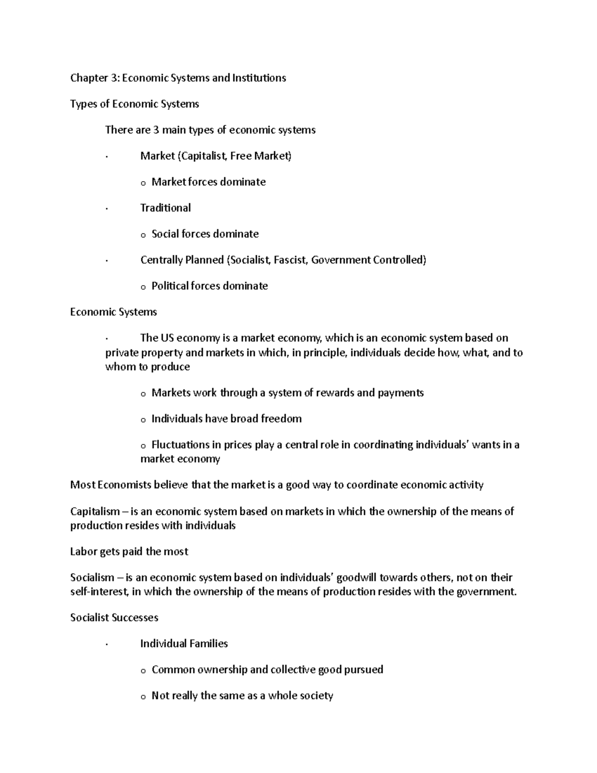 Chapter 3: Economic Systems and Institutions - Chapter 3: Economic ...