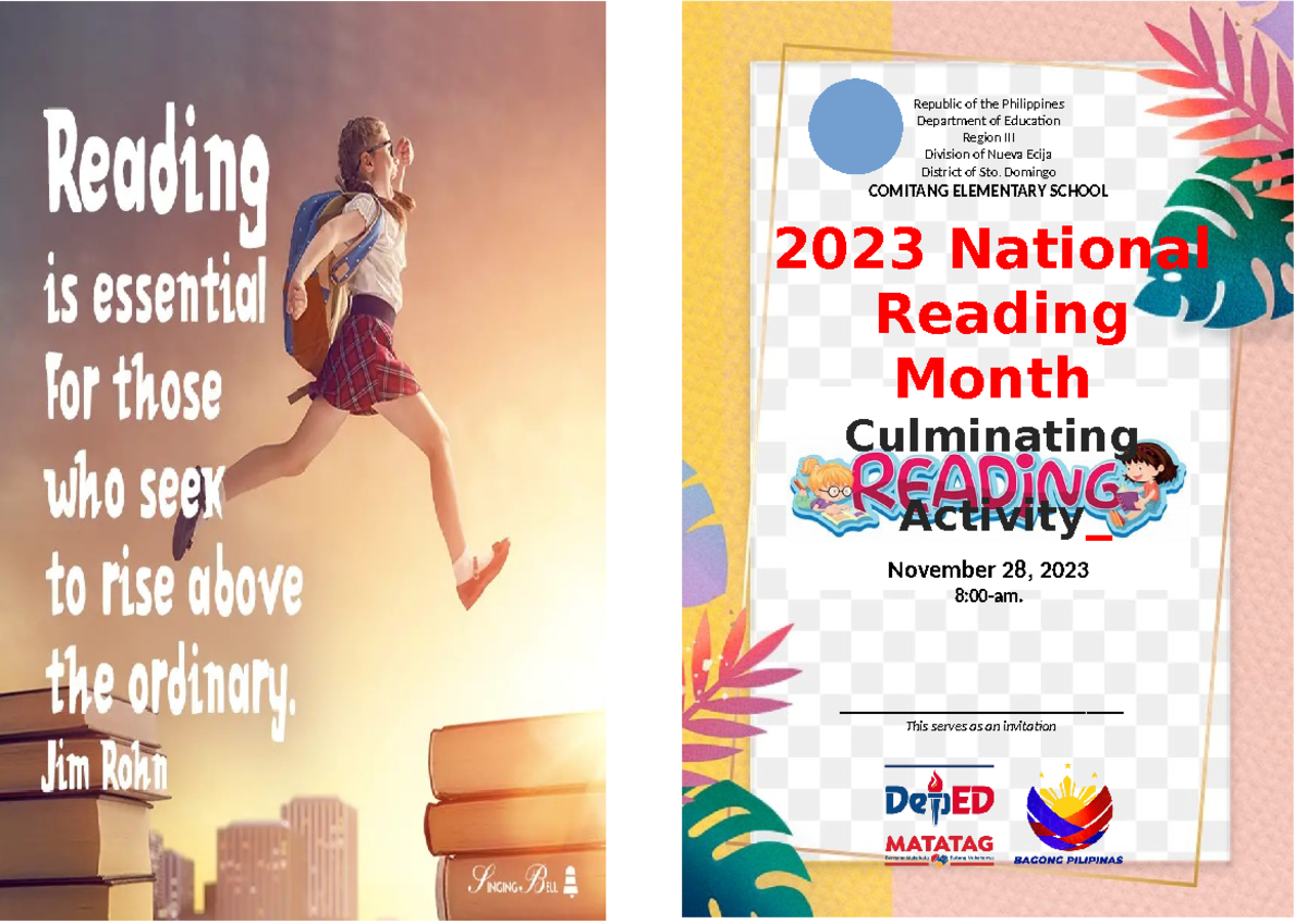 Reading PROG 2023 - program - Republic of the Philippines Department of ...