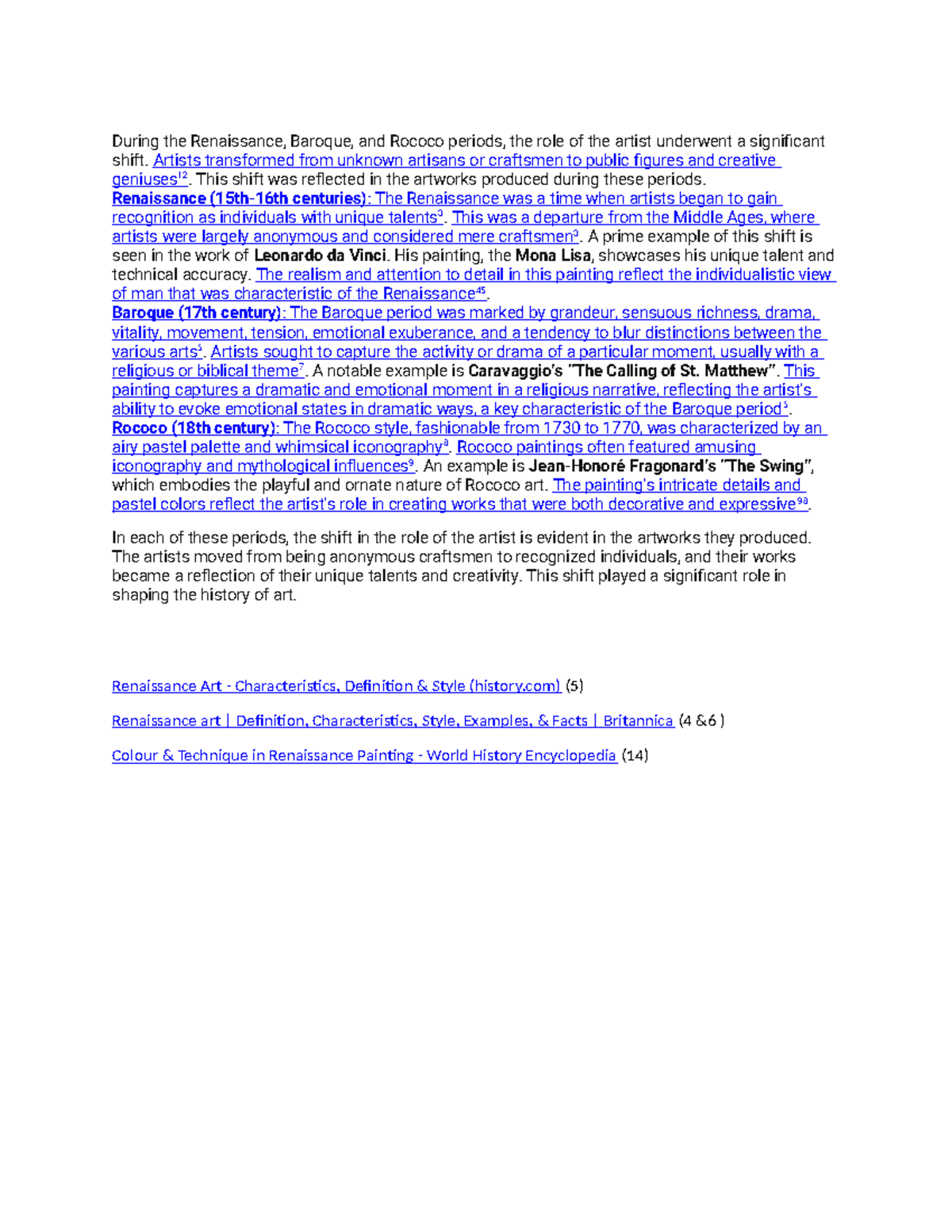 Art History - Written Assign Unit 4 121023 - During the Renaissance ...