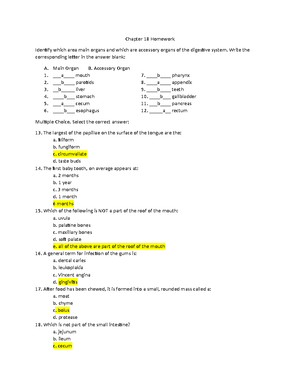 Chapter 19 Homework - study - Chapter 19 Homework Transfer of heart ...