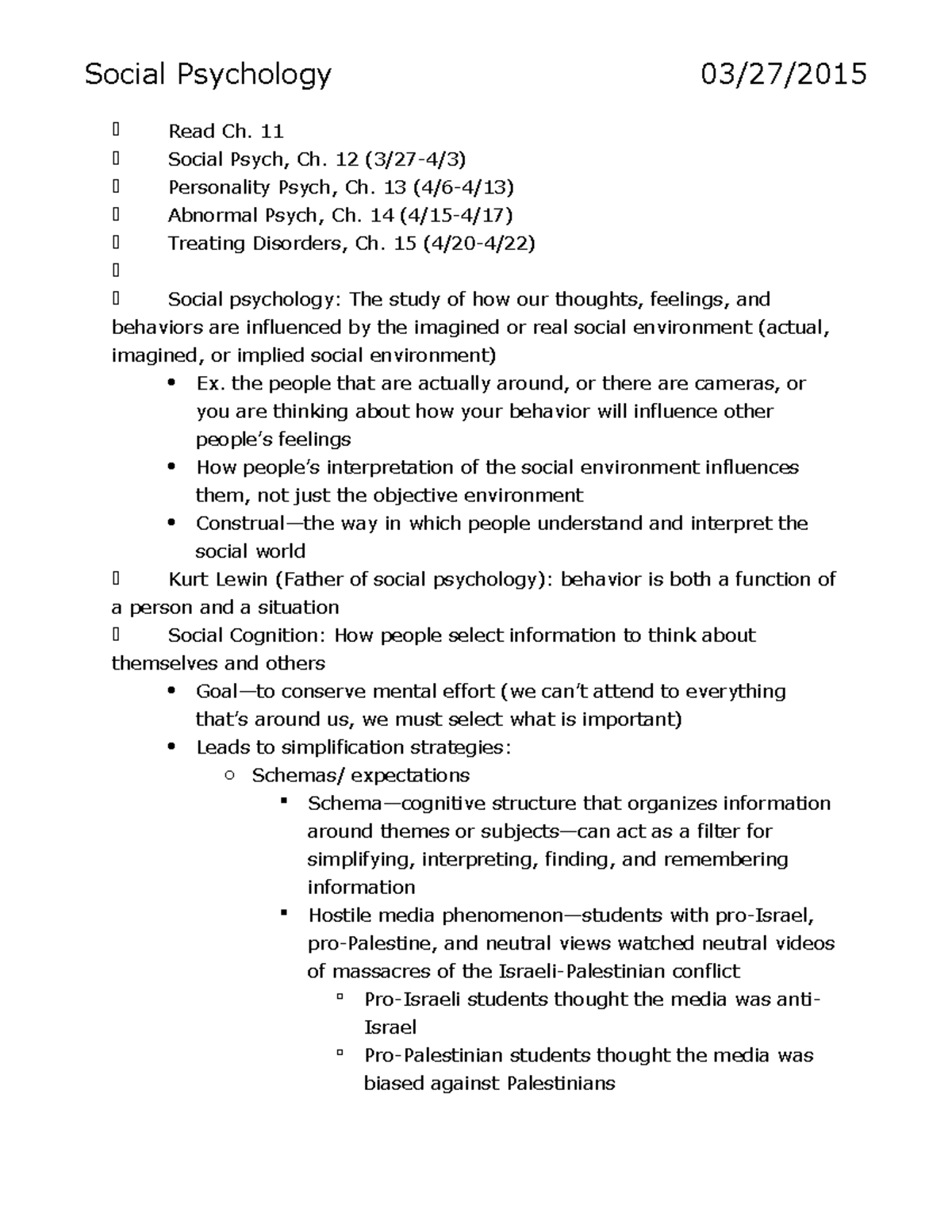 Unit 3 Notes - Last 1/3 of lectures from Introduction To Psychology ...
