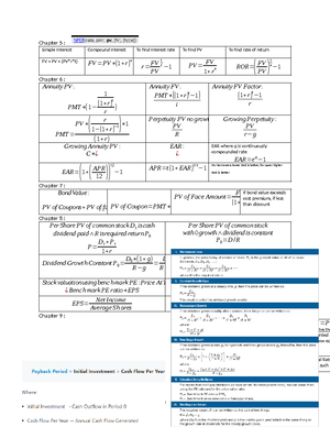 Final Cheat Sheet - Chapter 6 A portfolio's expected return is 12%, its ...