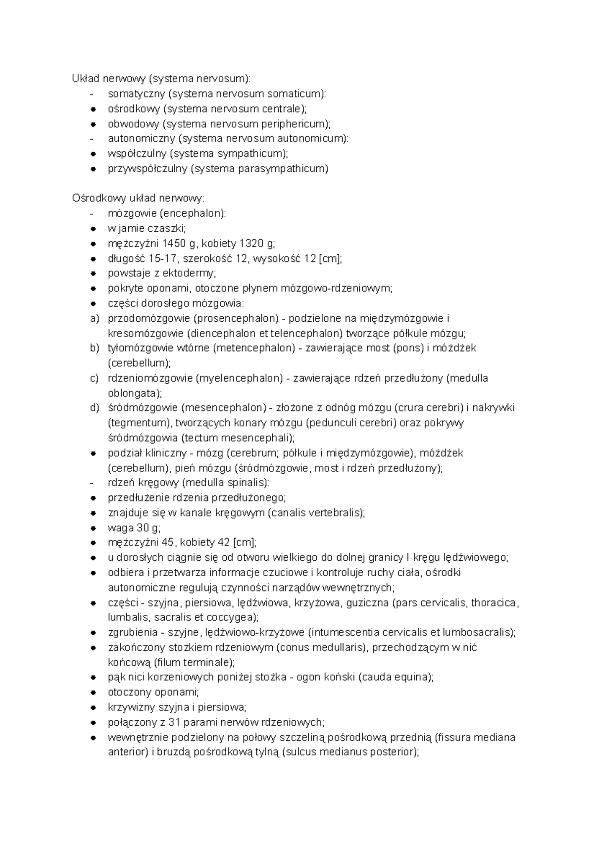 Anatomia - układ nerwowy - Układ nerwowy (systema nervosum ...