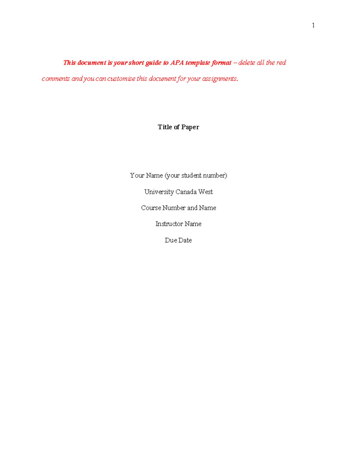 APA Paper Template 7th Ed (with Gie tips) - This document is your short ...