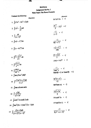 Integral Calculus Ass Set9 - Mechanical Engineering - Studocu