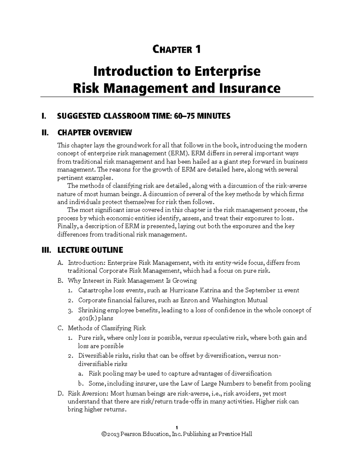 Dorfman Cather 10e IM01 Intro ERM - 1 CHAPTER 1 Introduction to ...