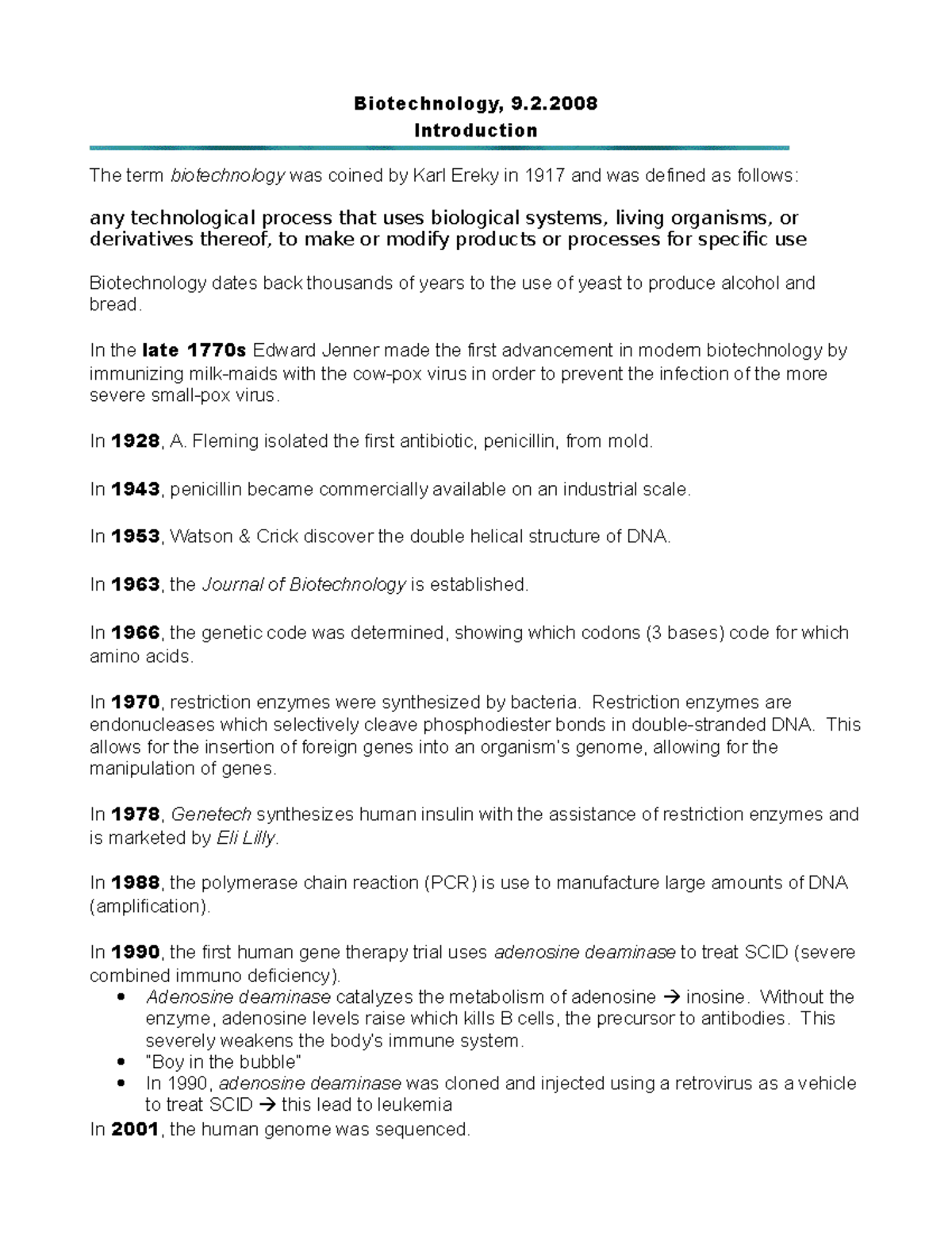 Biotech Test 1 notesThis will help you study more efficiently ...