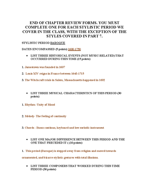 Chapter review Twentieth with tech - END OF CHAPTER REVIEW FORMS. YOU ...