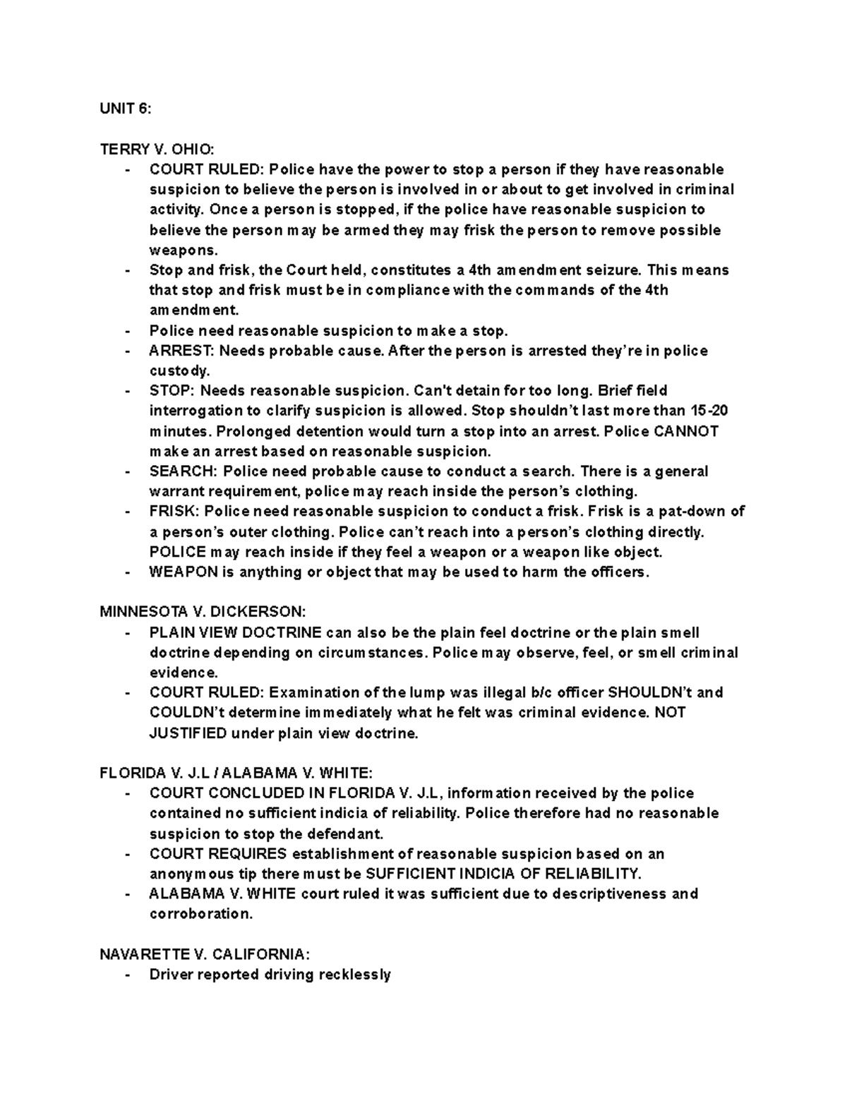 LAW 203 UNIT 6 Review - Lecture notes Lecture 6 - LAW 203 - John Jay ...