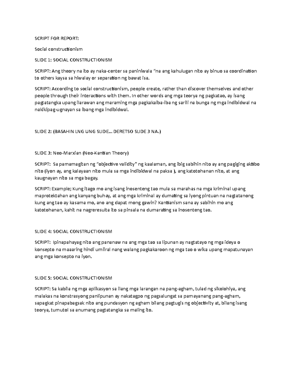 Script FOR Report UTS - UNDERSTANDING THE SELF. - SCRIPT FOR REPORT ...