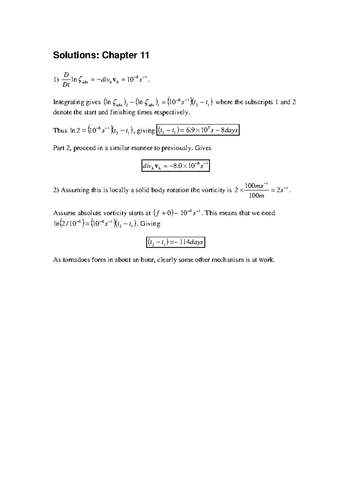 Tutorial 11 Questions - Chapter 11 - Solutions: Chapter 11 1) D ln abs ...