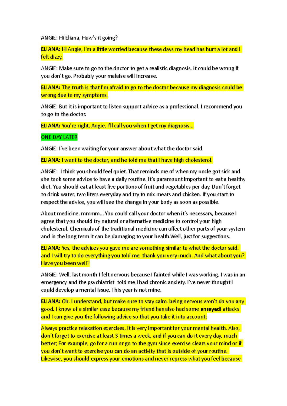 Project av9 - ANGIE: Hi Eliana, How’s it going? ELIANA: Hi Angie, I'm a ...