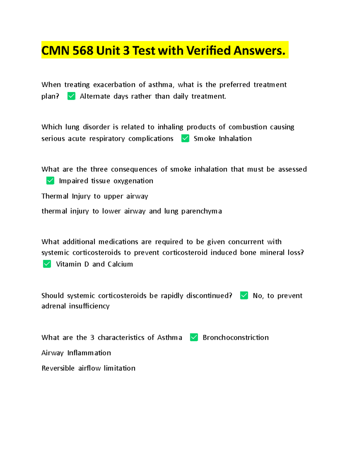 CMN 568 Unit 3 Test with Verified Answers. - CMN_- 568 _-Unit_- 3 ...