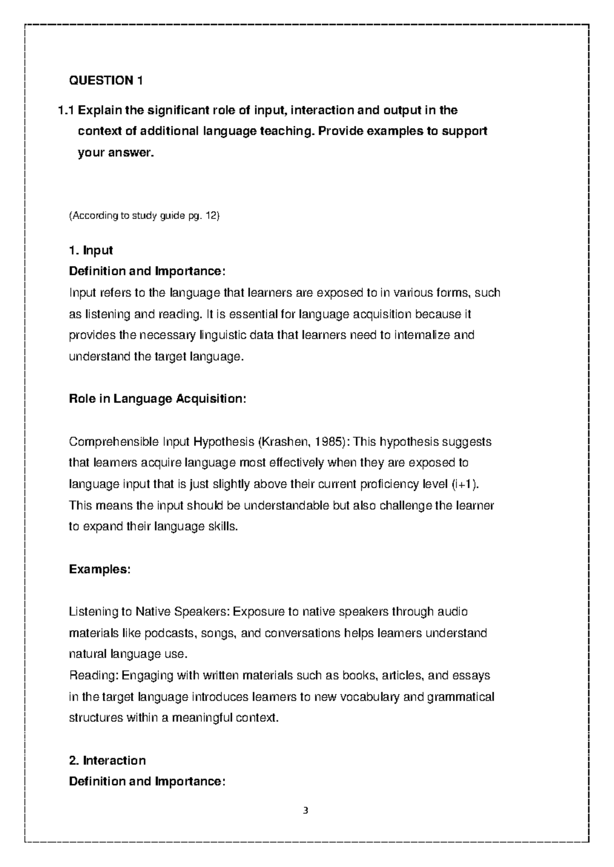 TMN3701 Assignment 3 Due 28 May 2024 - 3 QUESTION 1 1 Explain the significant role of input ...