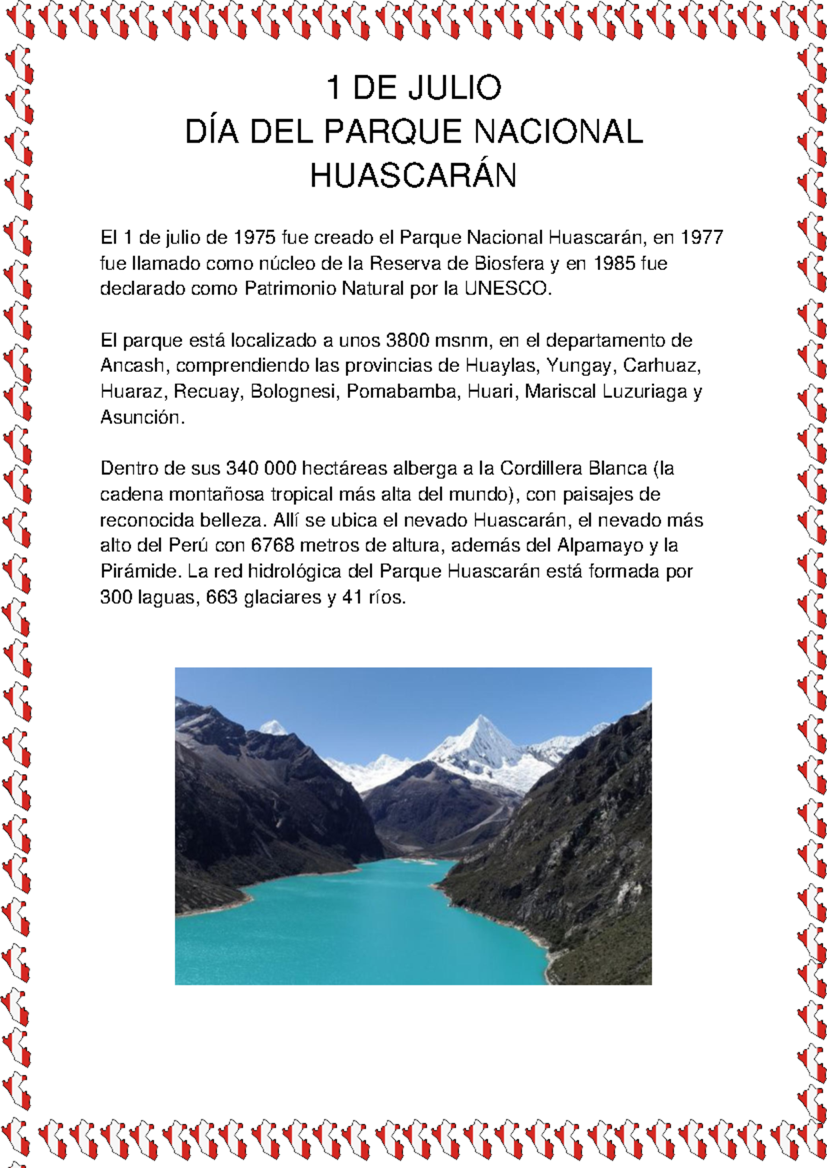 Fechas cívicas, una reseña de los días celebres del mes de julio - DÍA DEL PARQUE NACIONAL ...