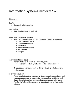 Info system notes Pt 4 - CHAPTER 6 Fundamental points about network ...