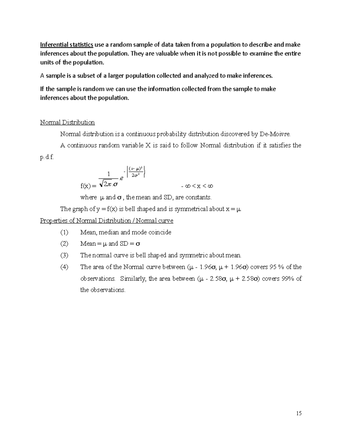 Biostat 2 - Normal Distribution, Properties of Normal Distribution ...