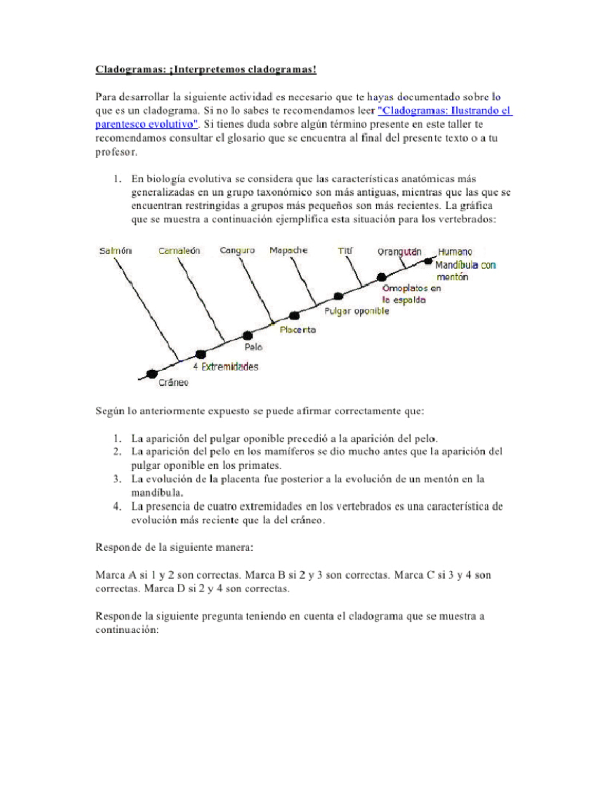 Interpretacion DE Cladogramas - Quimica de los Productos Naturales ...