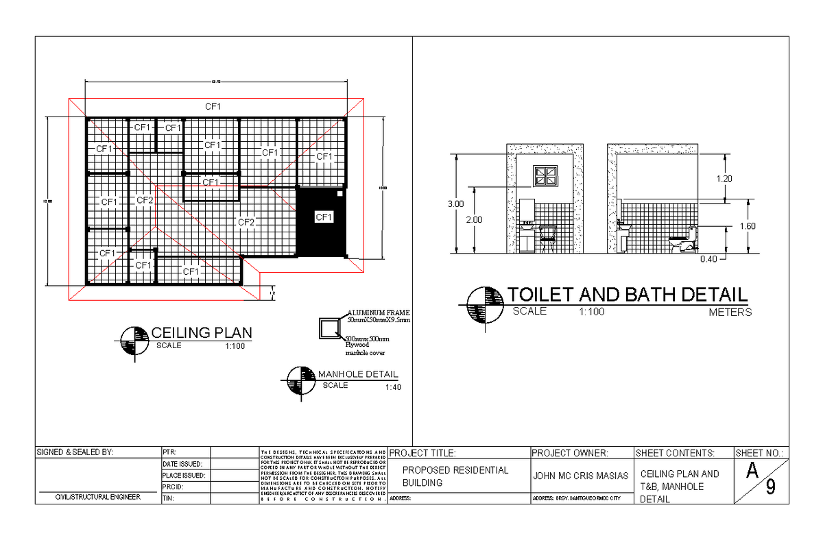 A-(1)9 - CF CF1 CF CF CF CF CF CF CF CF CF CF1 CF CF CF 12. 10. 18. 1. CEILING PLAN SCALE 1 ...