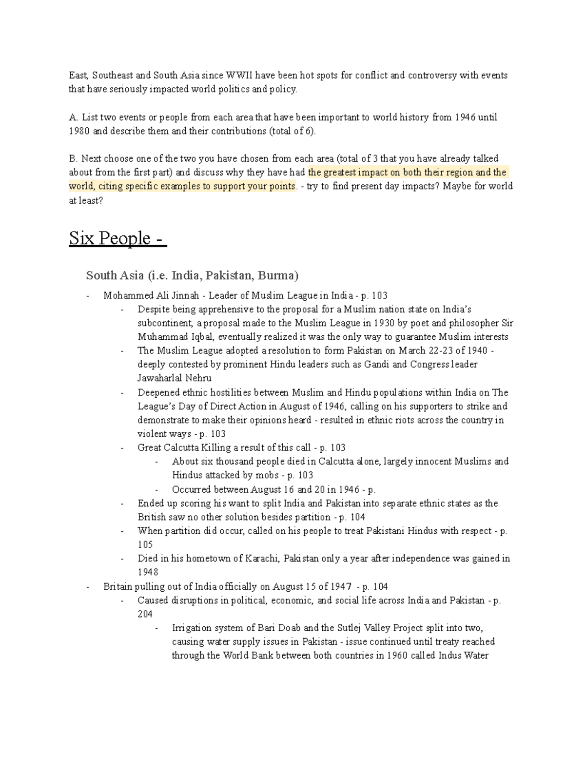 Essay Outline - Asia During WW2 - East, Southeast and South Asia since ...