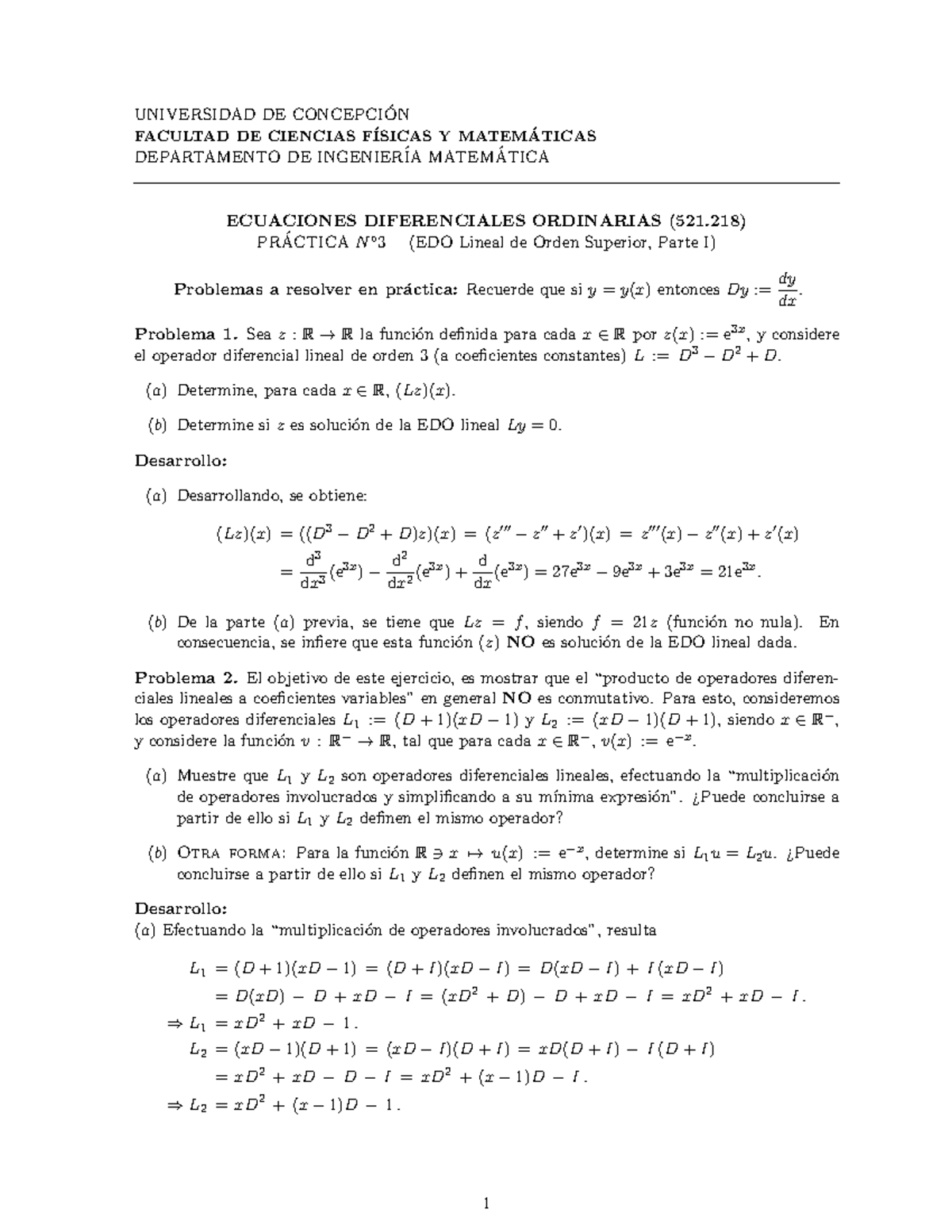 L3 v3-2022-S2 - Ejercicios para practicar - UNIVERSIDAD DE CONCEPCI ́ON FACULTAD DE CIENCIAS F ...